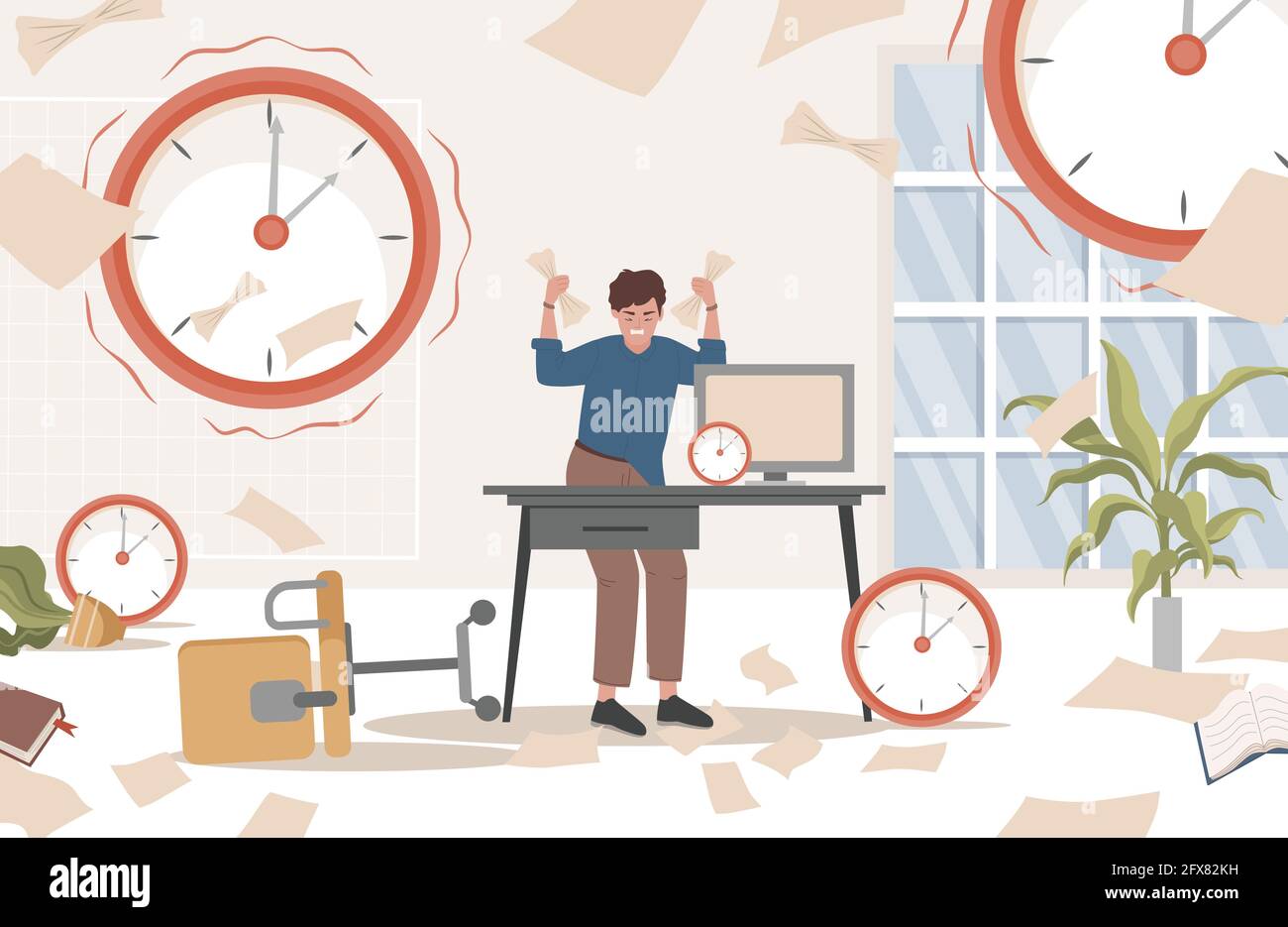 Surrounded by mess Stock Vector Images - Alamy