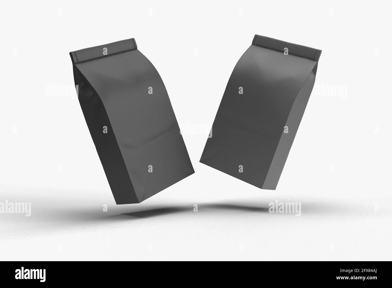 mockup of black pack a snack packaging Stock Photo - Alamy