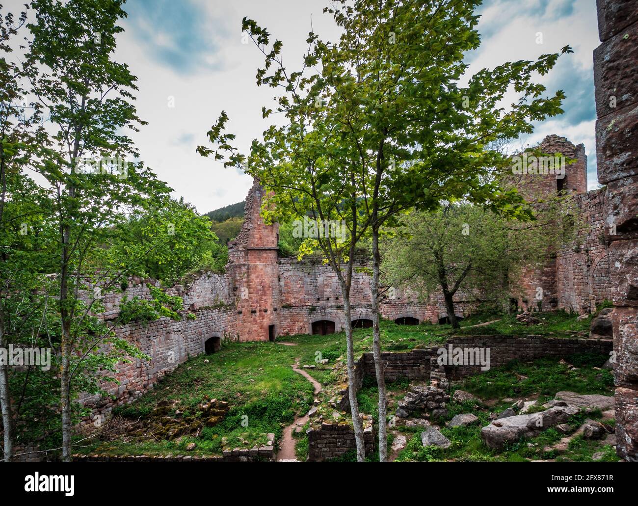 Medieval Castle Landsberg in Vosges, Alsace. Ancient ruins in the ...