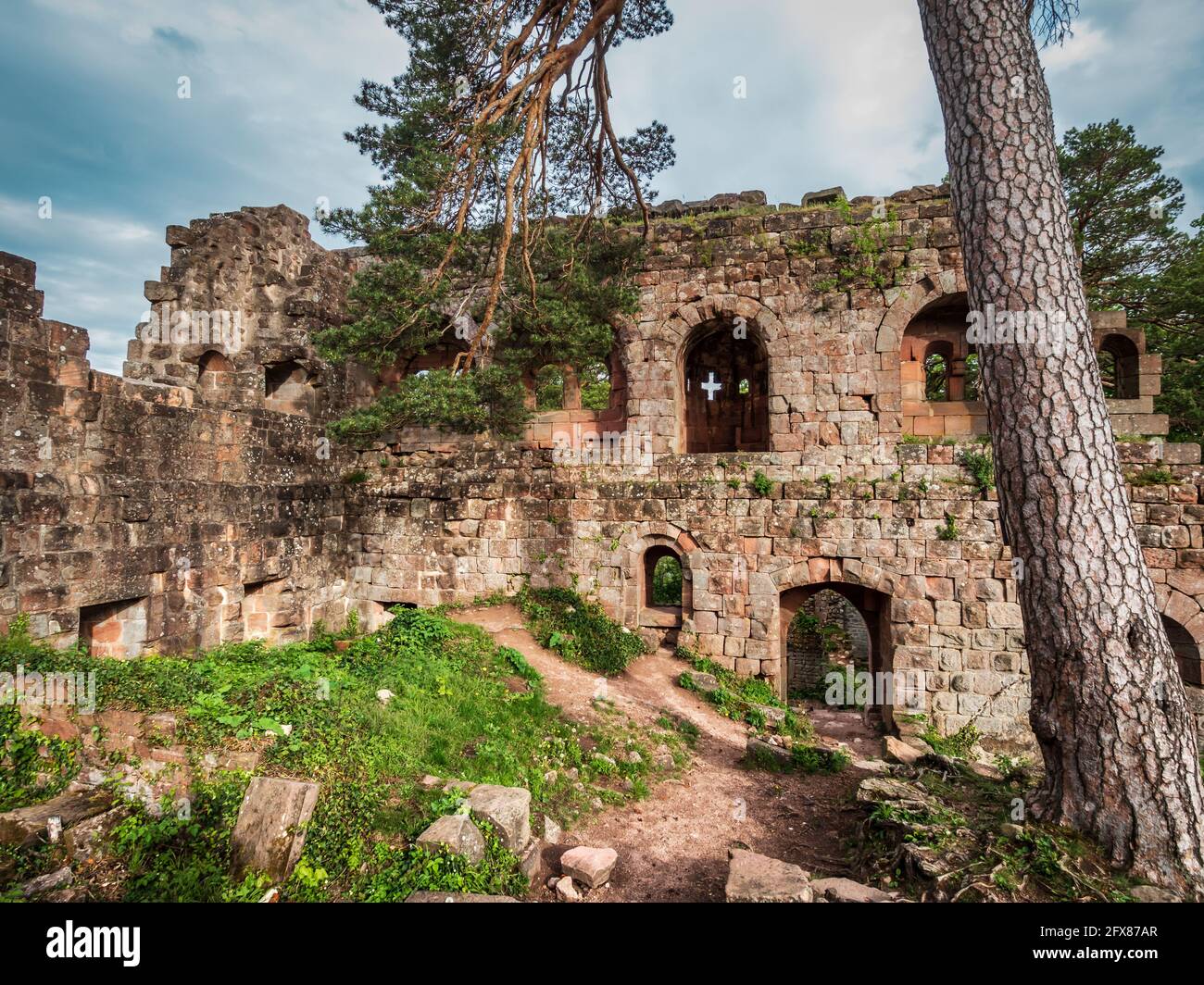 Medieval Castle Landsberg in Vosges, Alsace. Ancient ruins in the ...