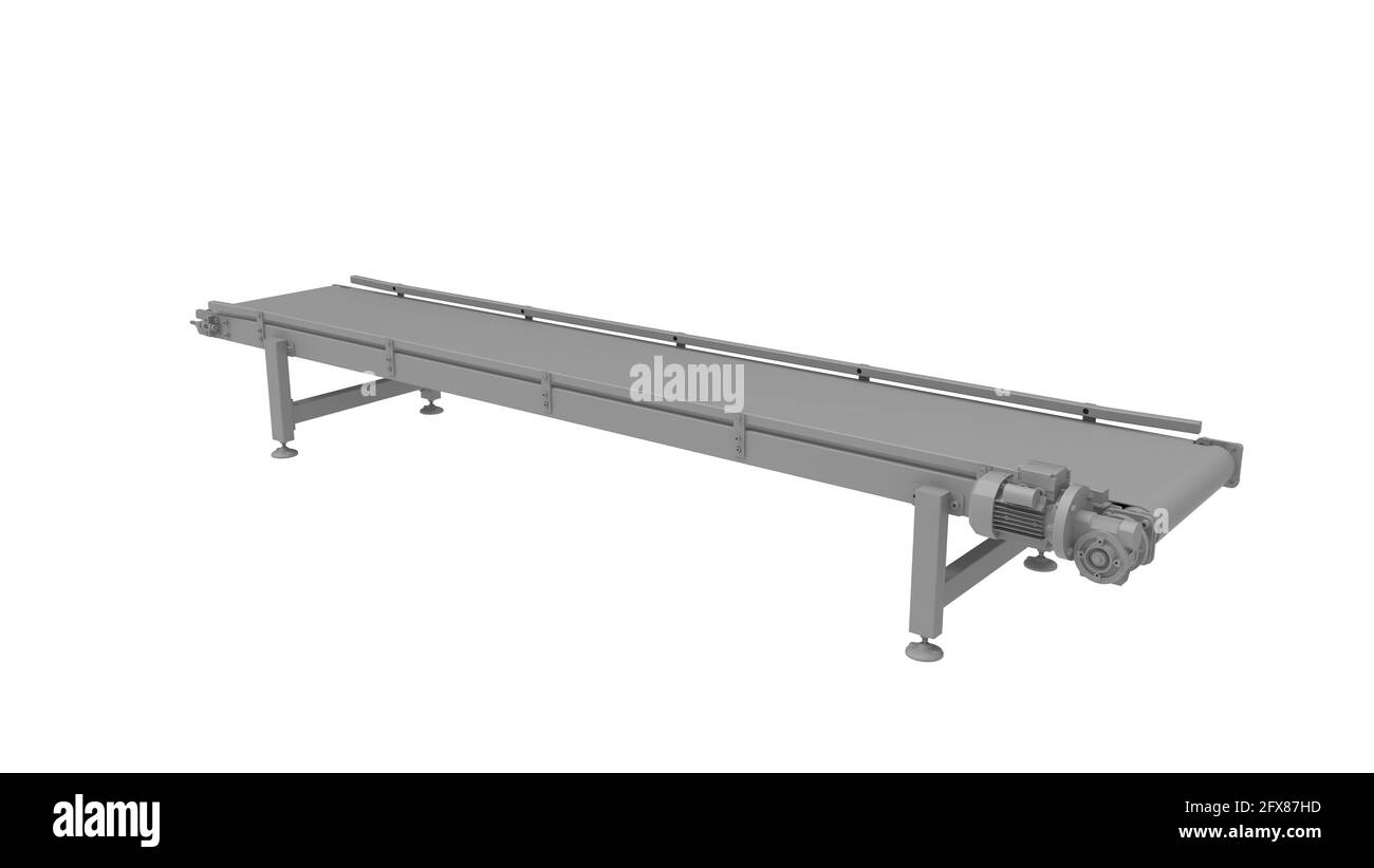 3D rendering of a convey belt factory manufacturing installation ...