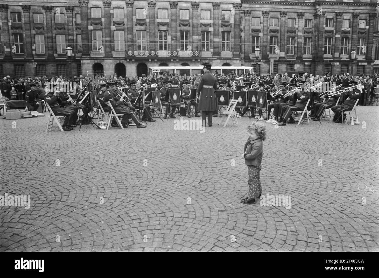 Band of RAF playing at Dam Square in Amsterdam, May 5, 1976, Liberation ...