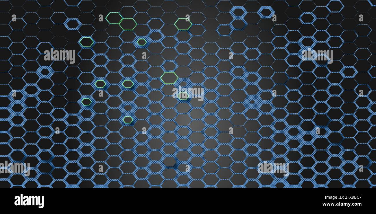 Blue background black hexagonal Stock Vector Images - Alamy