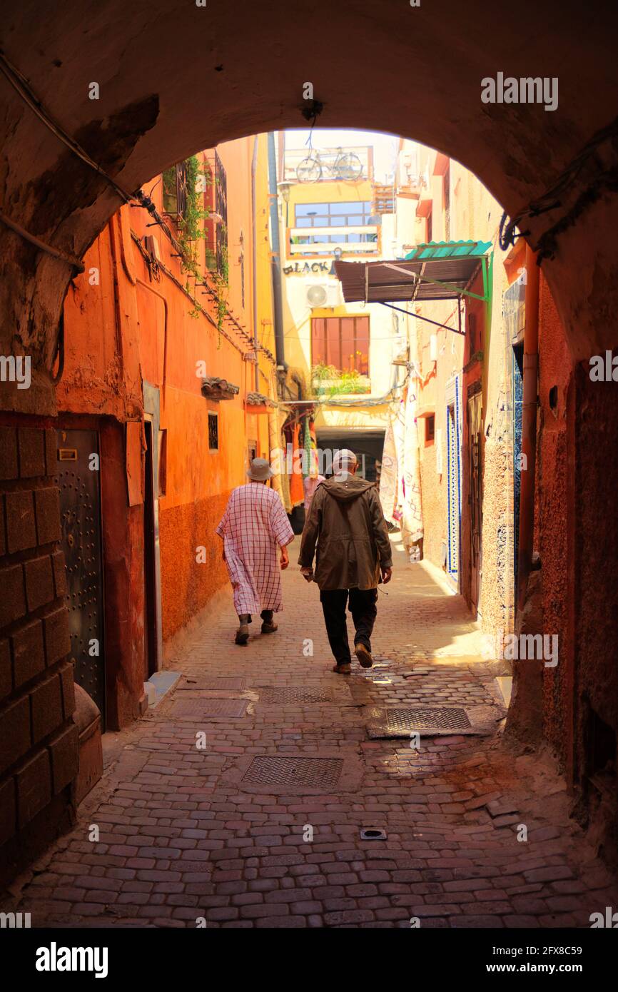 Morocco streets with couple Stock Photo - Alamy