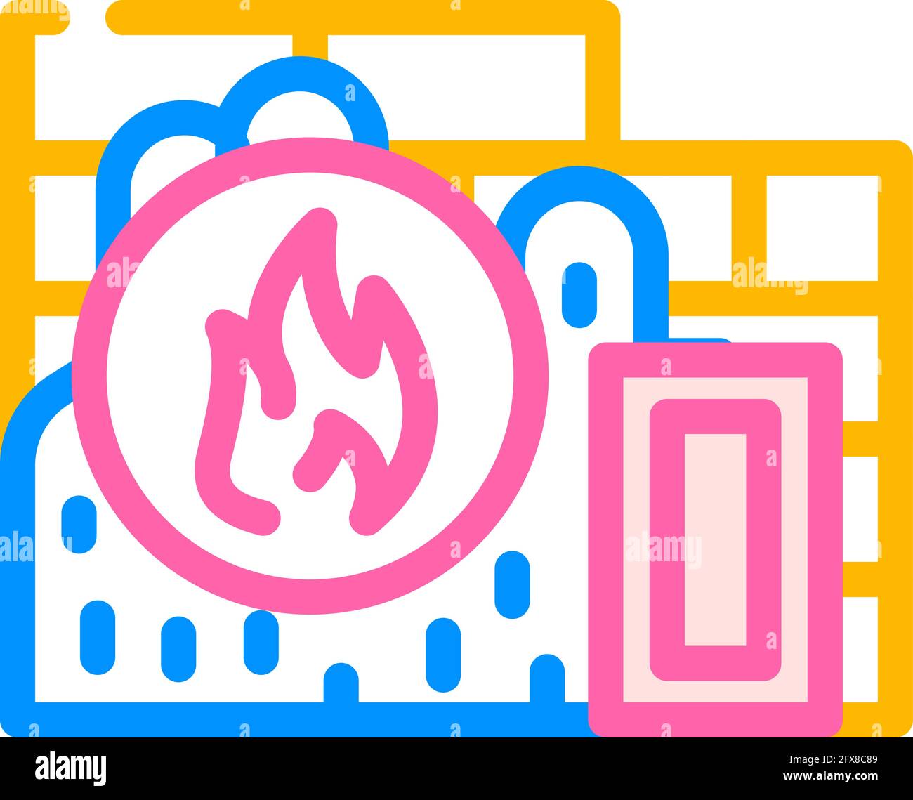 flame proof building material color icon vector illustration Stock ...