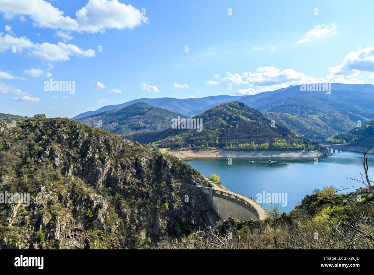 France, Lozere, Cevennes National Park, Villefort, Villefort dam on the ...