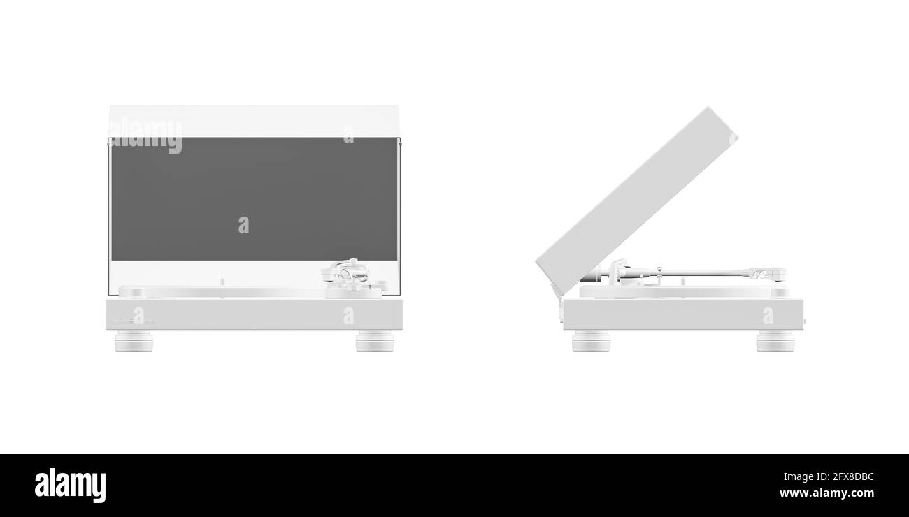 Record player mockup isolated on white background - 3d render Stock ...