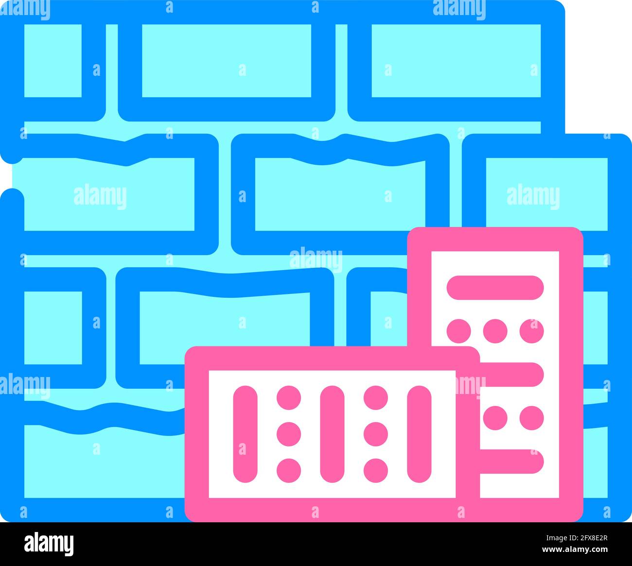 brick building material color icon vector illustration Stock Vector ...