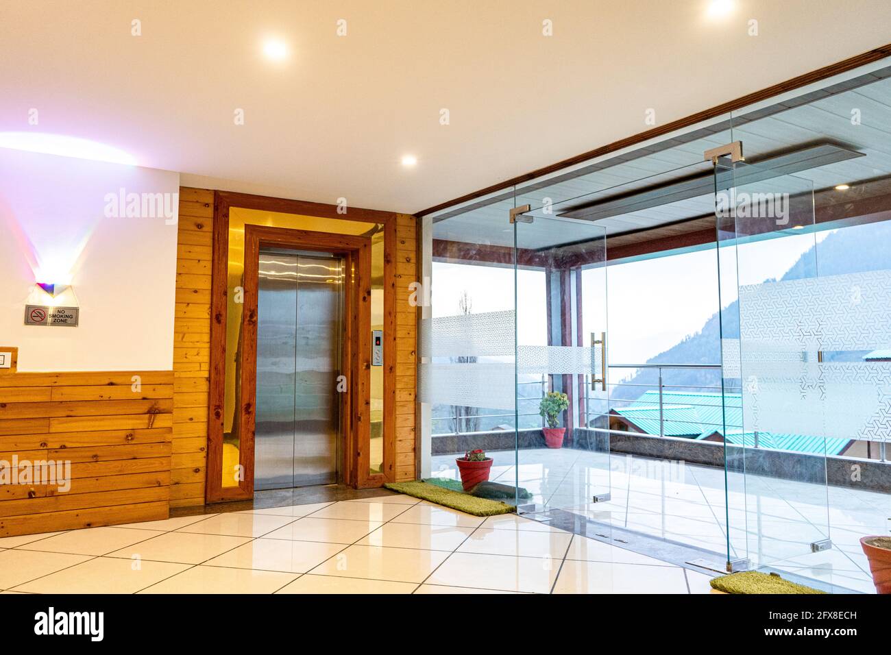 Modern luxury hotel room with a beautiful balcony view Stock Photo - Alamy