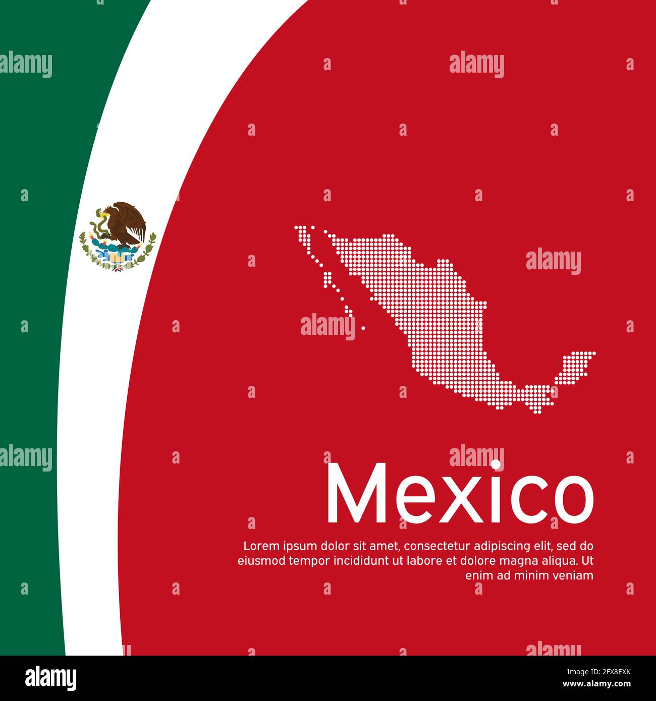 Abstract waving mexico flag mosaic map. Creative background in mexico ...