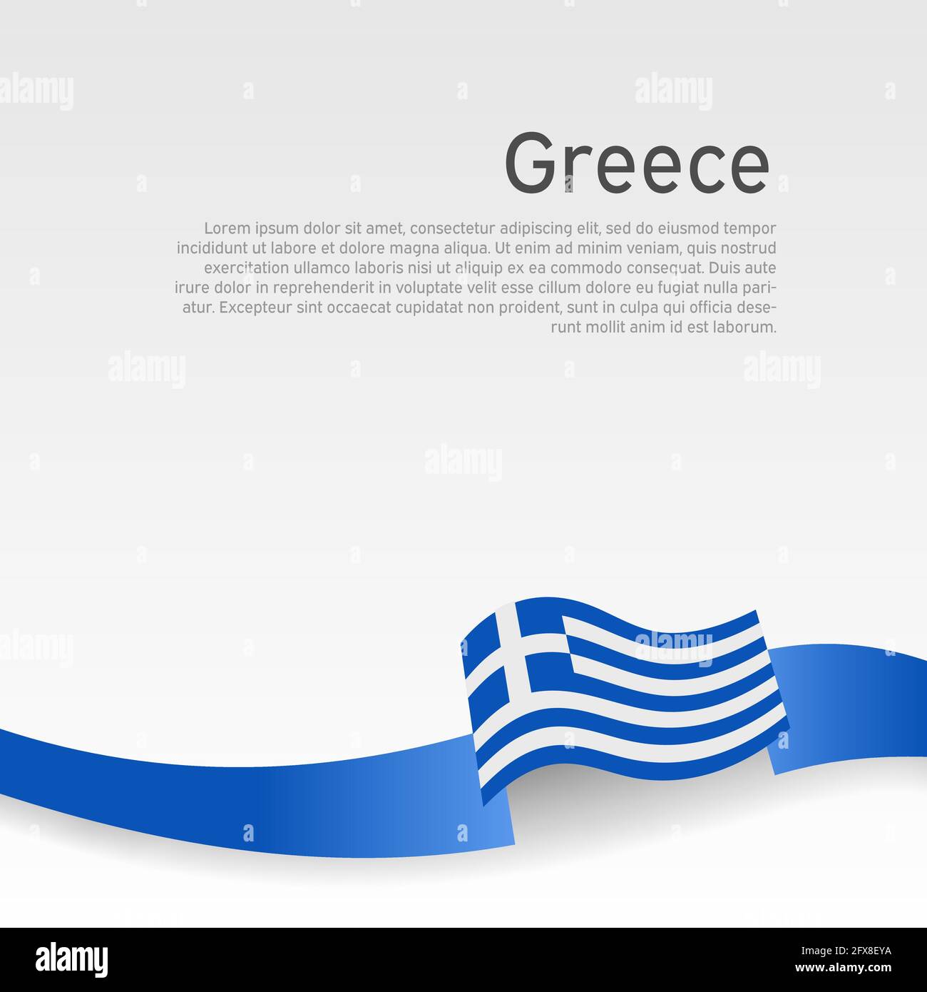 Greece flag background. Greece flag wavy ribbon color on a white ...