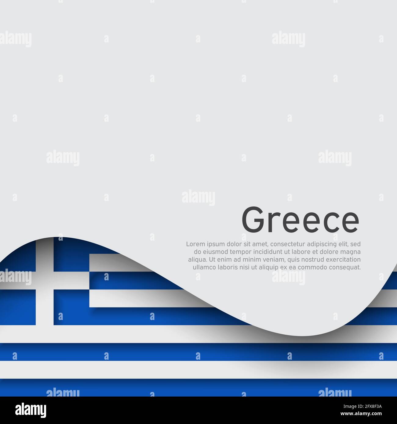 Greece flag on a white background. National poster design. Business ...