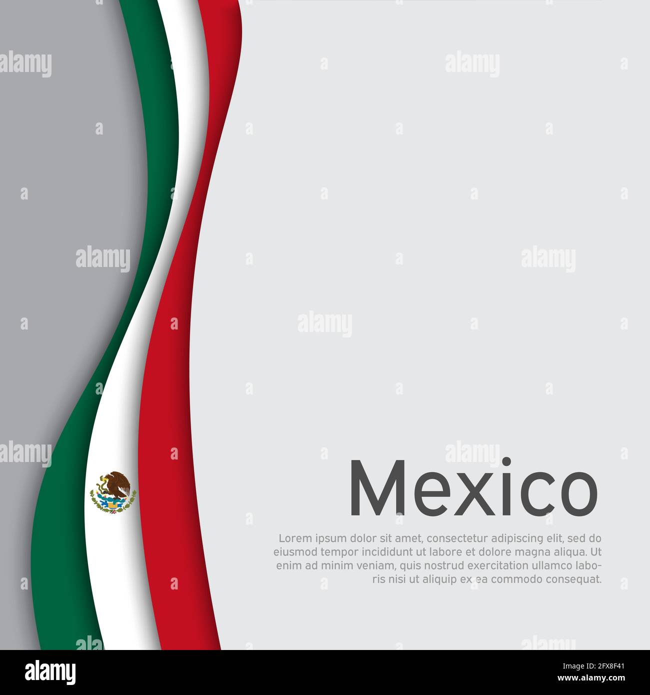 Abstract waving mexico flag. Creative background in mexico flag colors ...