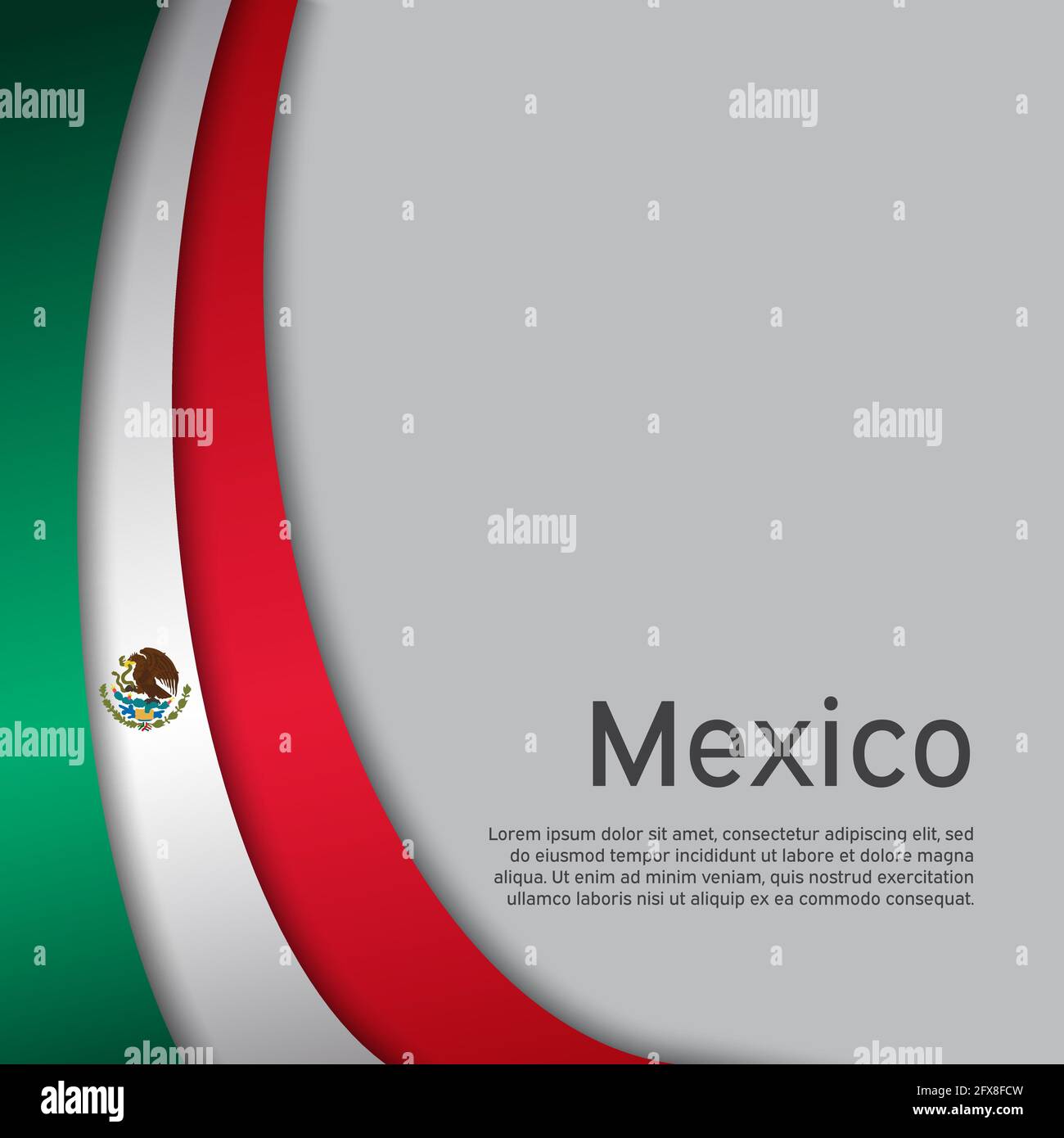Abstract waving mexico flag. Creative background in mexico flag colors ...