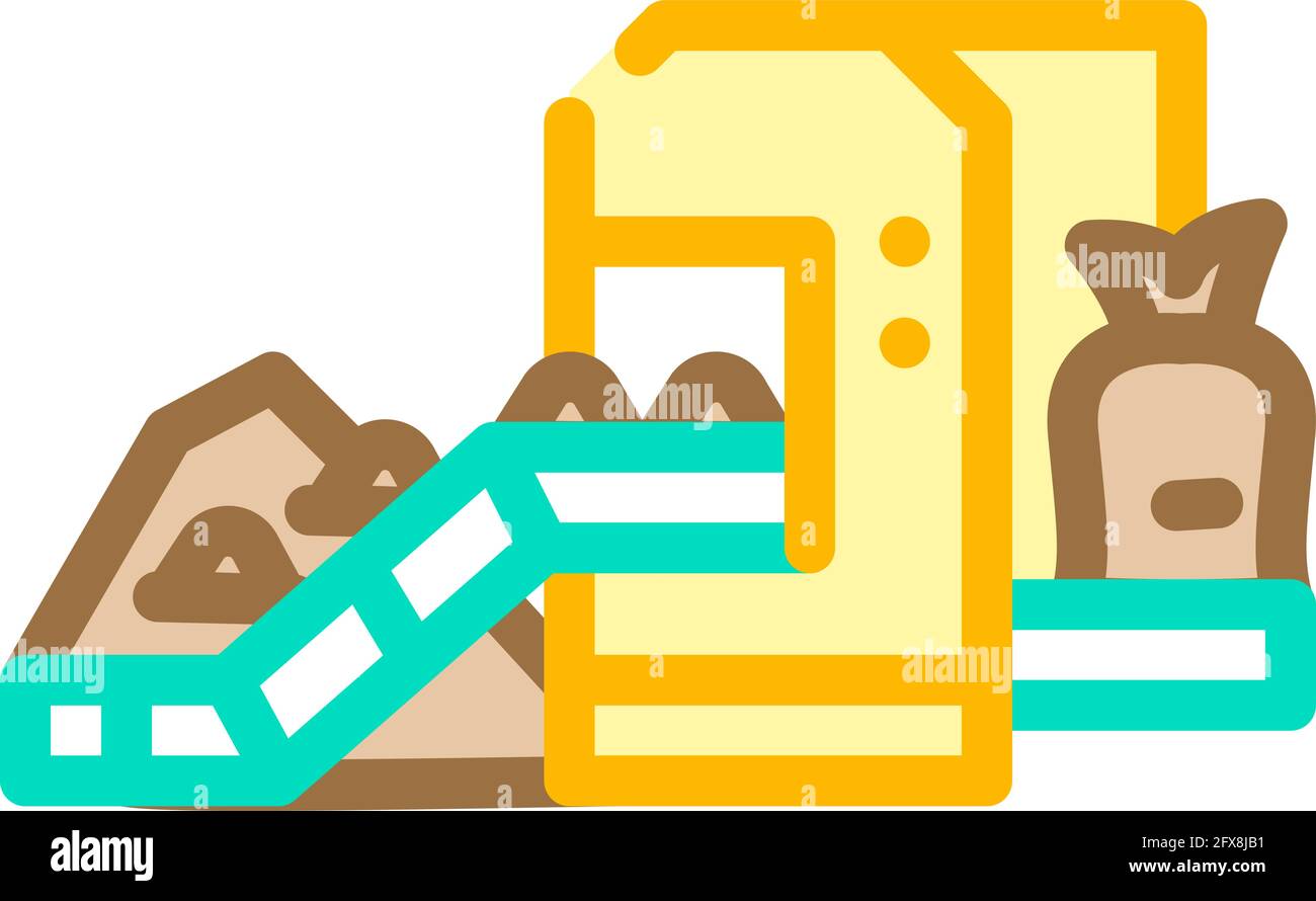 industrial packaging of compost color icon vector illustration Stock ...