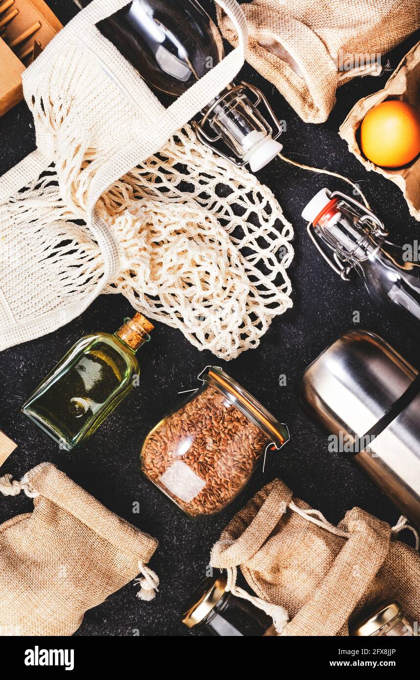 Recyclable, reusable eco friendly bags, package, bottles, cans and ...