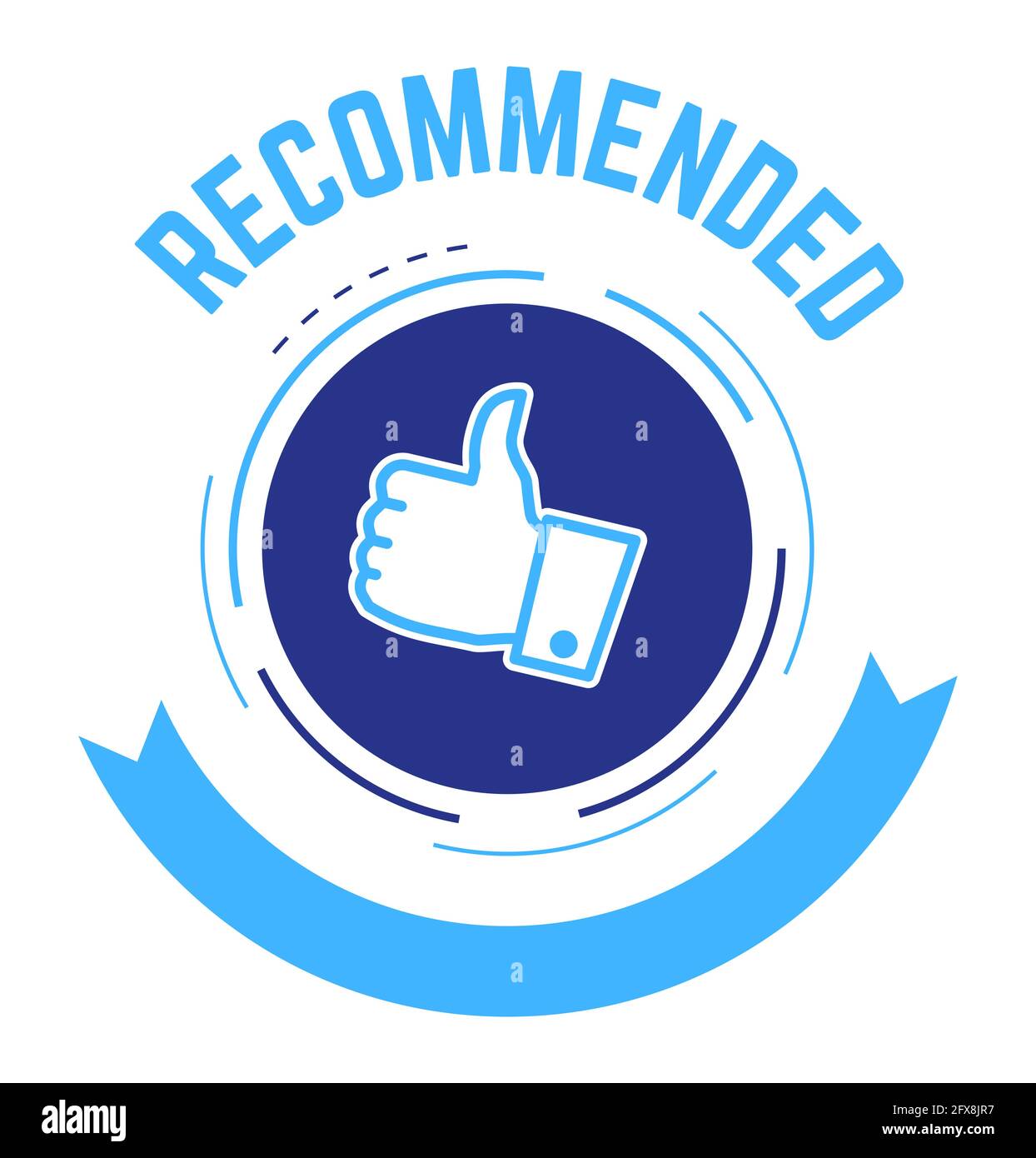 Recommended sign with thumb up and ribbon vector Stock Vector Image ...