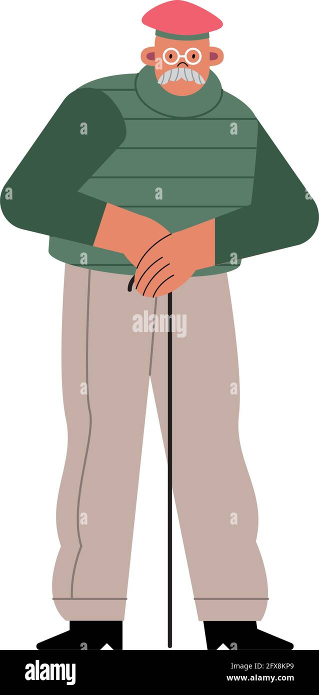 old man with cane character Stock Vector Image & Art - Alamy