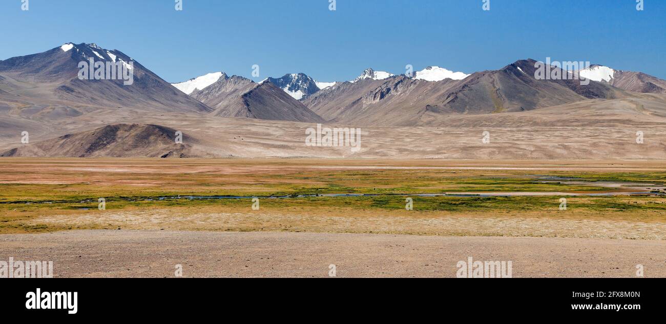 Pamir highway or pamirskij trakt. Landscape around Pamir highway M41 ...
