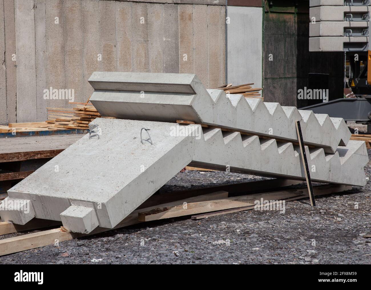 Construction site with concrete stairs Stock Photo - Alamy