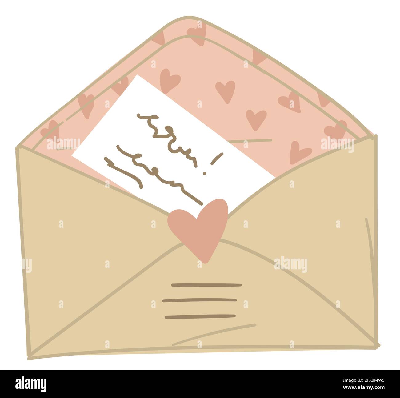 Post envelope with love letter, valentines day Stock Vector Image & Art ...
