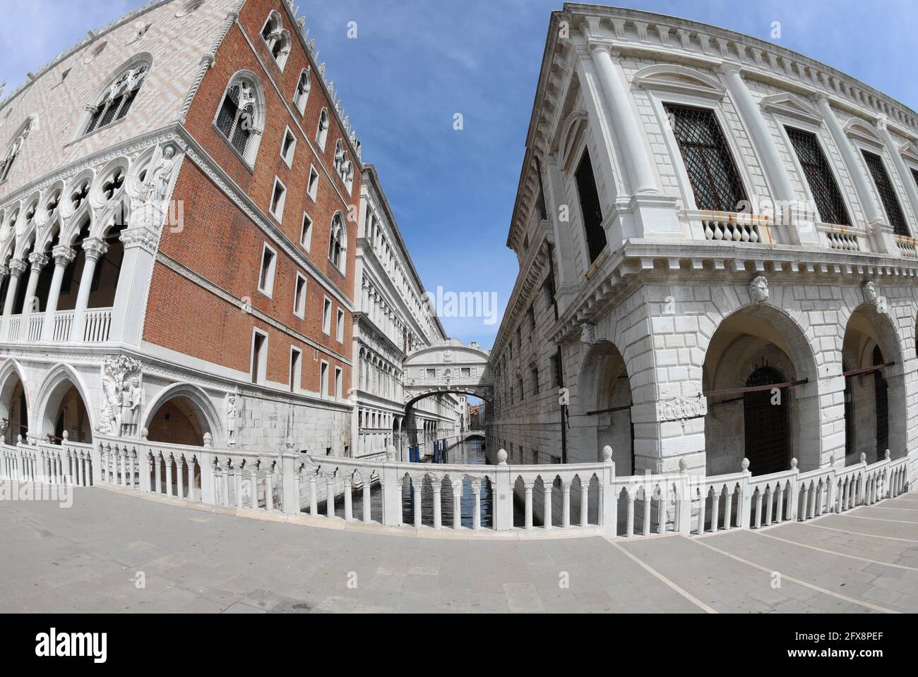 Incredible unusual view of the Bridge of Sighs in Venice in Italy ...