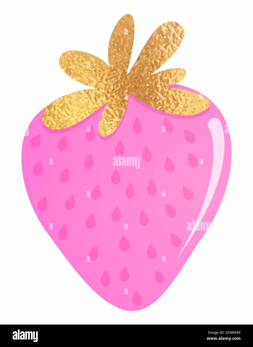 Cute Pink Strawberry Cartoon