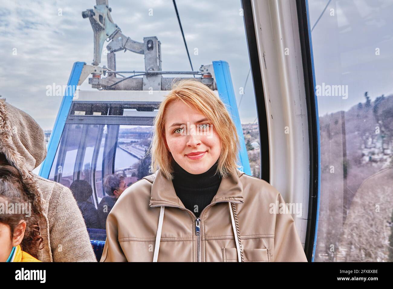 Funicular or cable car line of Istanbul from Eyup Sultan area to Piyer ...