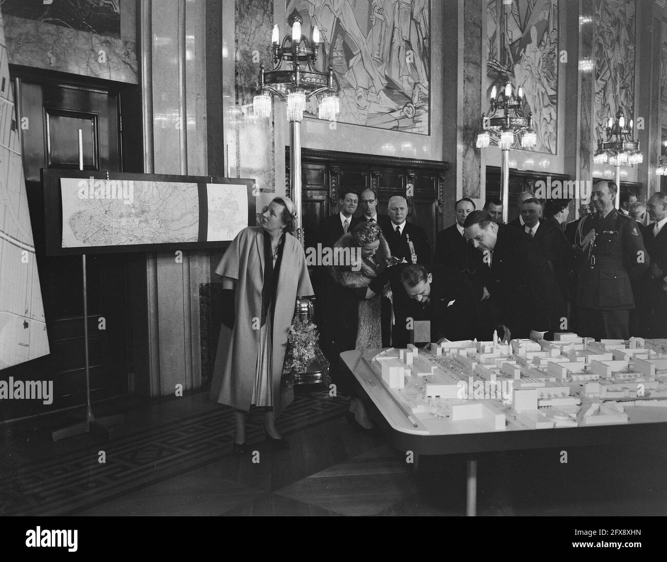 Visit President Coty to Rotterdam, reception City Hall, July 23, 1954 ...
