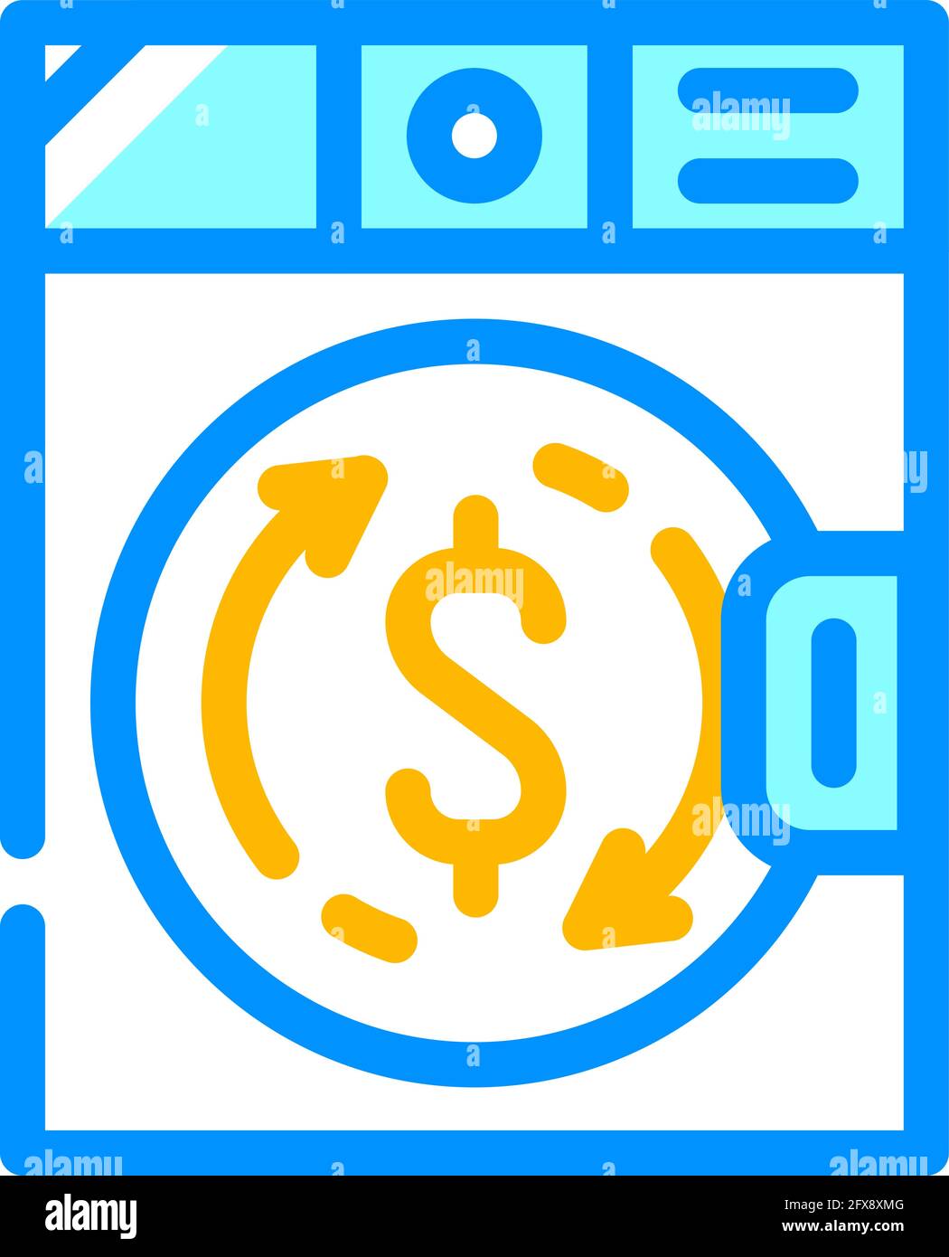 money laundering in laundry machine color icon vector illustration ...