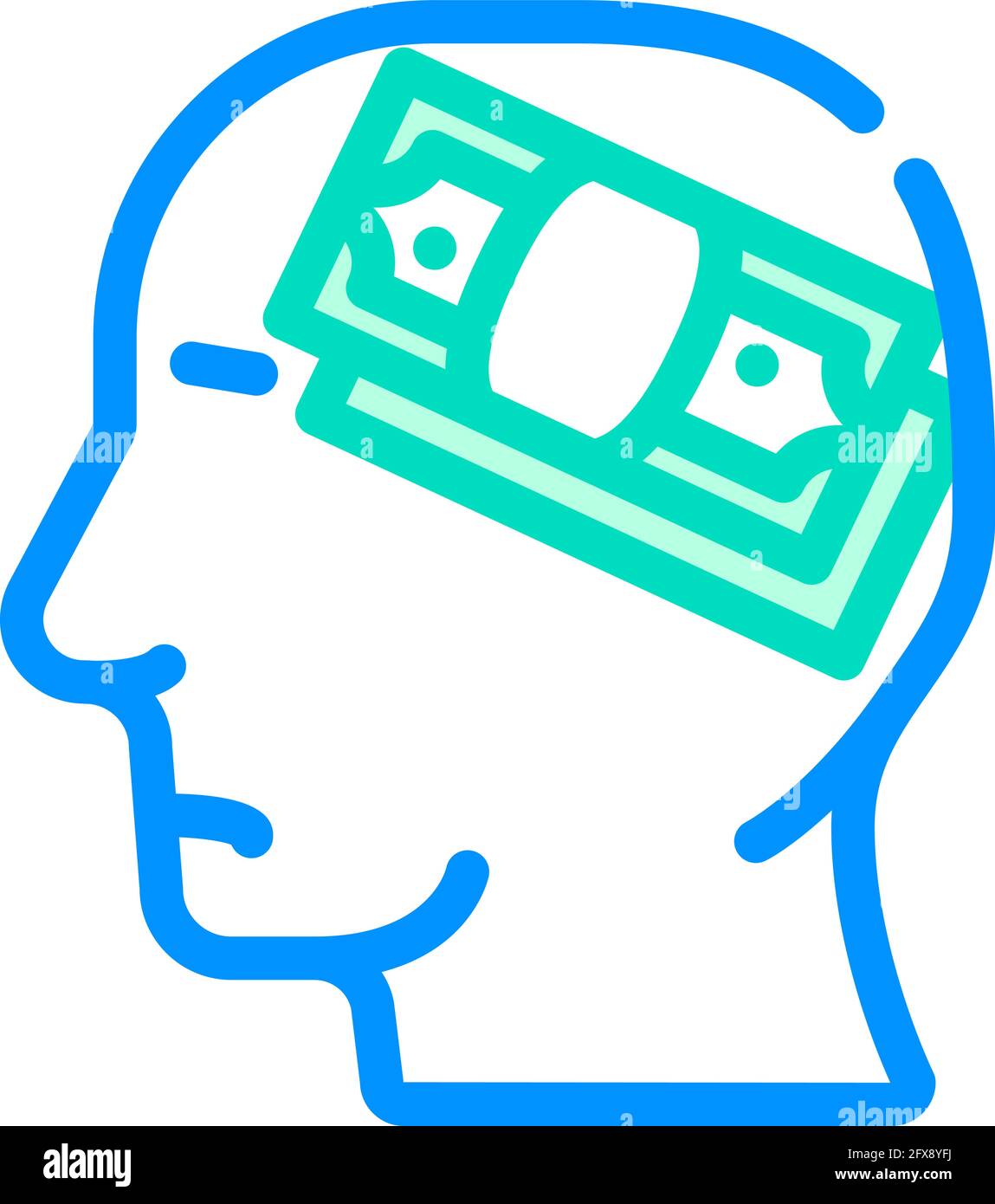 man thinking about money color icon vector illustration Stock Vector ...