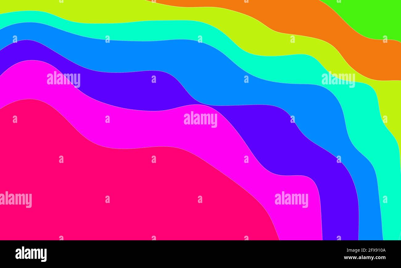 Horizontal abstract background of vibrant colorful waves Stock Photo ...