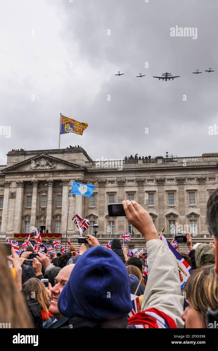 Royal Air Force Battle of Britain Memorial Flight carrying out a ...
