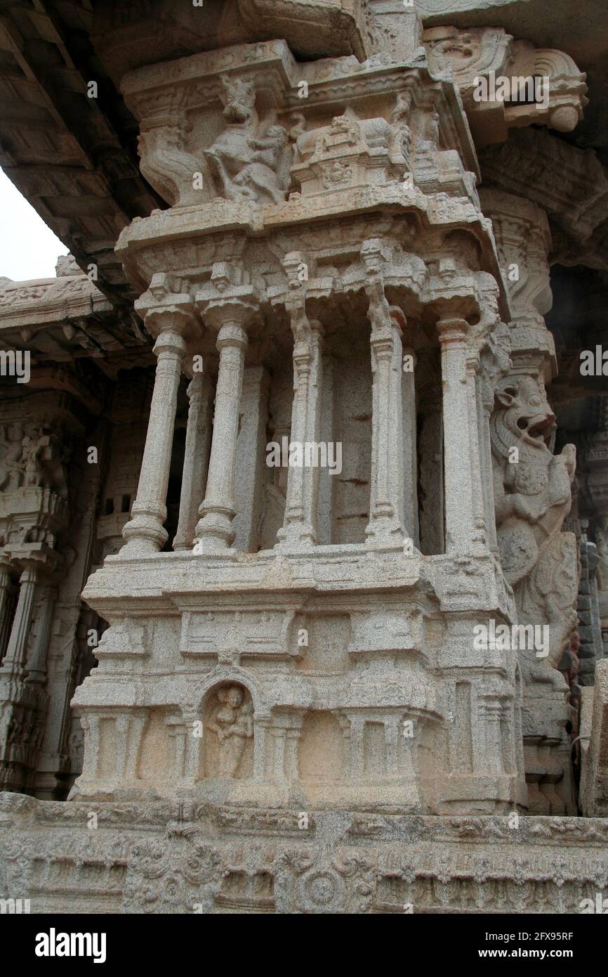Musical pillars at Vijaya Vittala temple in Hampi, Karnataka, India ...