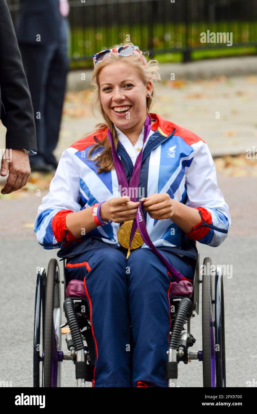 Hannah Cockroft of Team GB Olympians leaving Buckingham Palace after ...