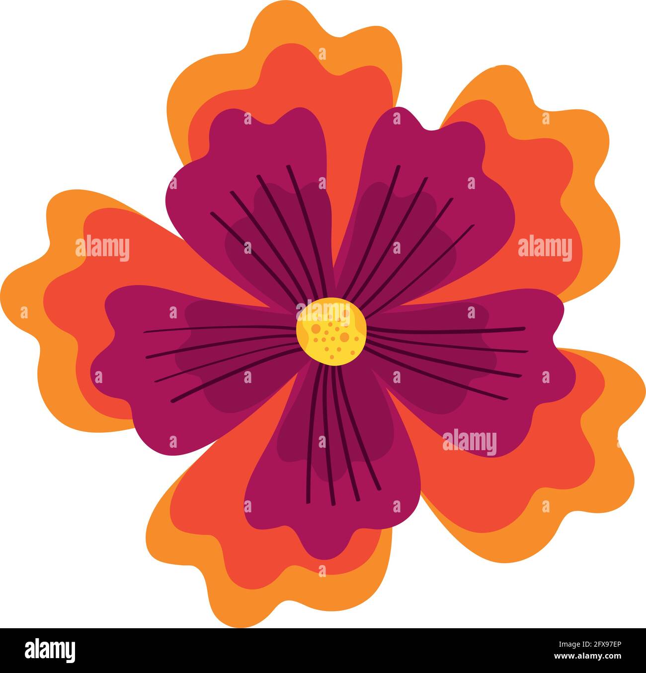 cute flower with petals Stock Vector Image & Art - Alamy