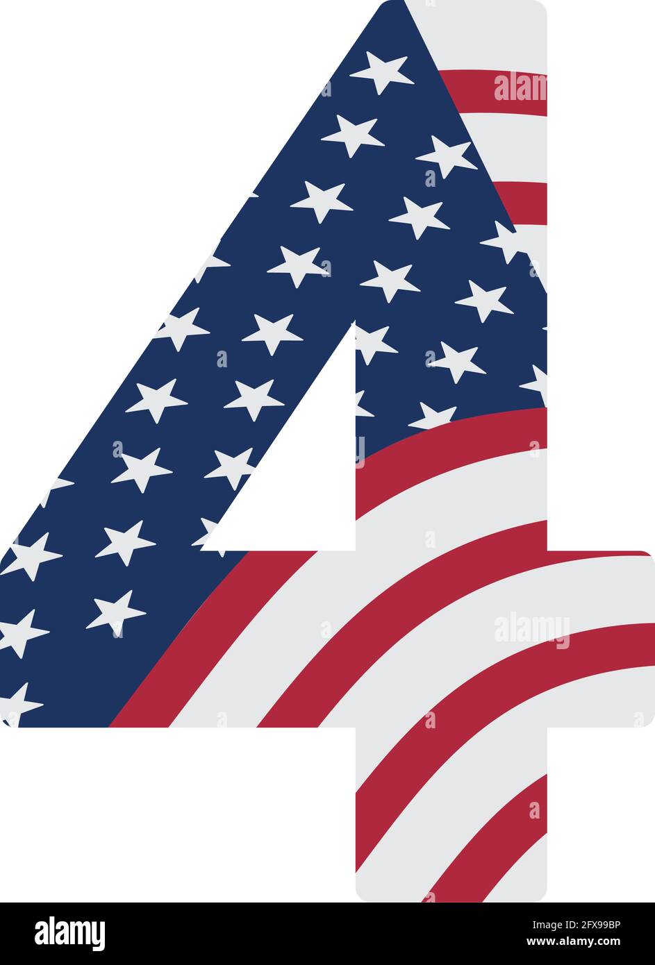 number four with usa flag design Stock Vector Image & Art - Alamy