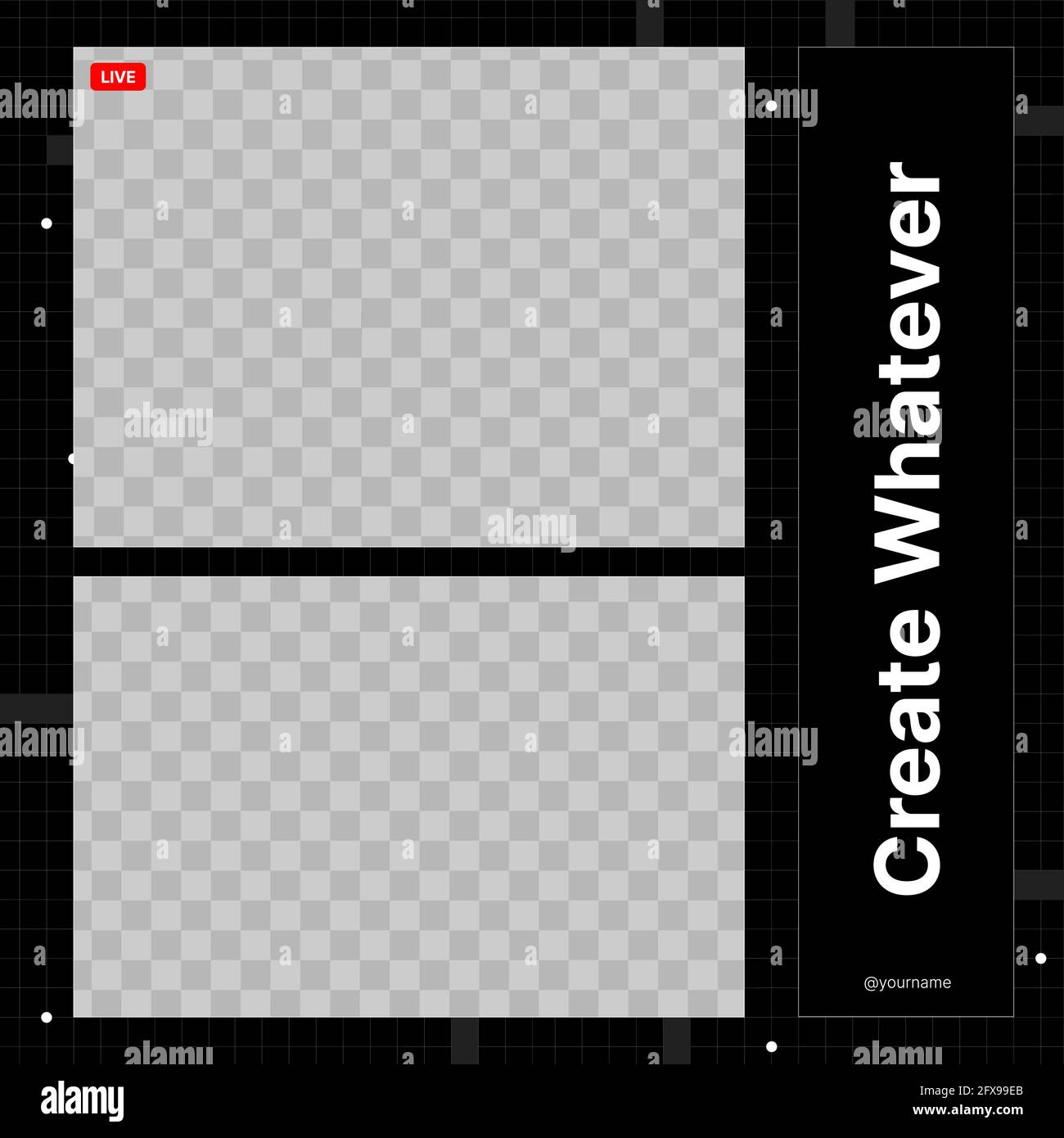 Black Square Banner Create Whatever with Two Spots For Your Content ...