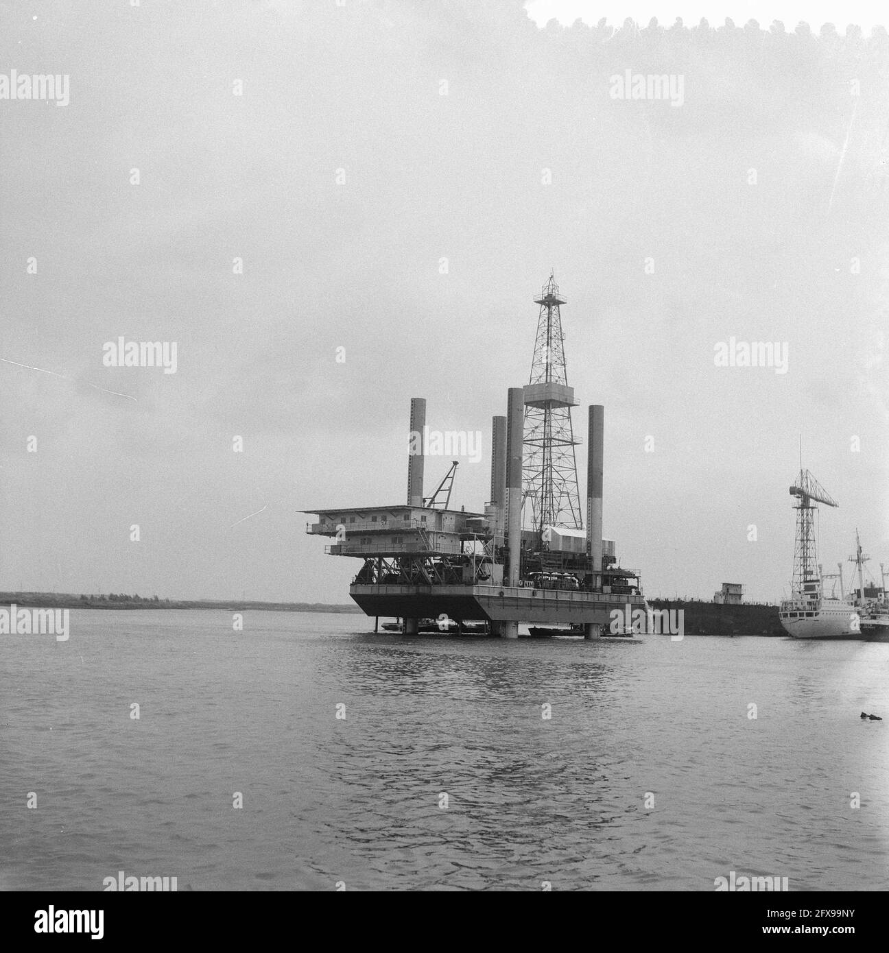 Drilling rig Triton drills test, August 14, 1961, drilling rigs, The ...