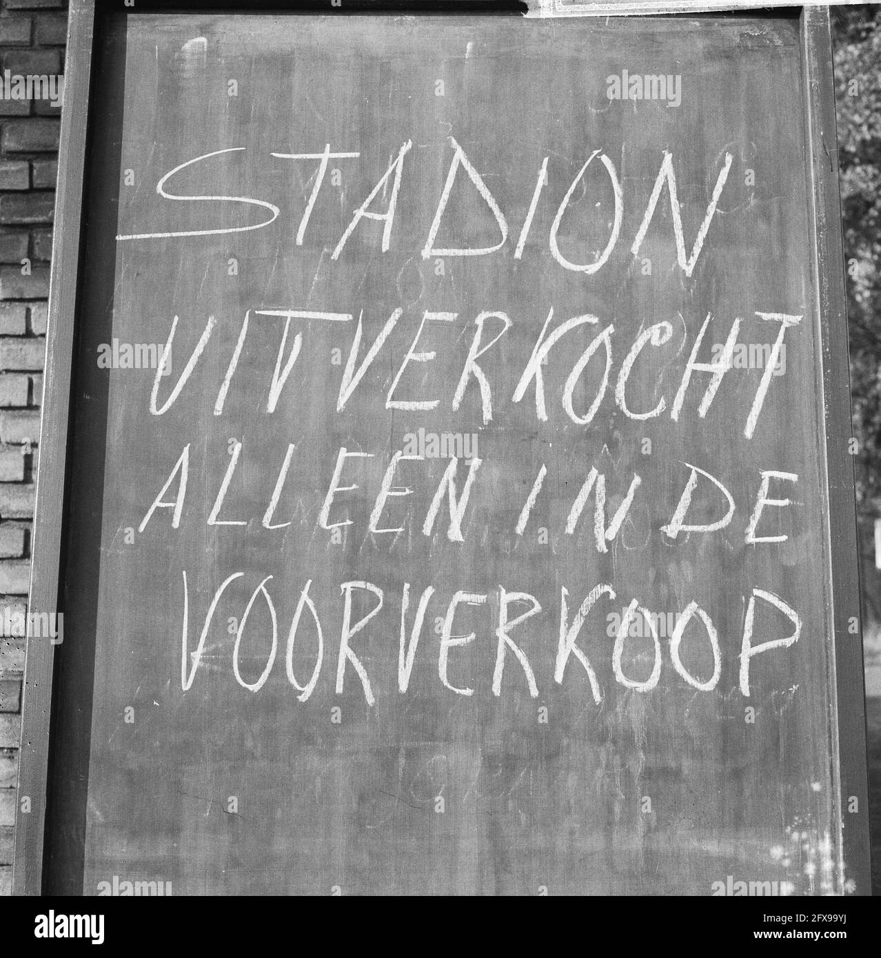 Sign: Olympic stadium sold out, October 22, 1965, handwriting, The ...