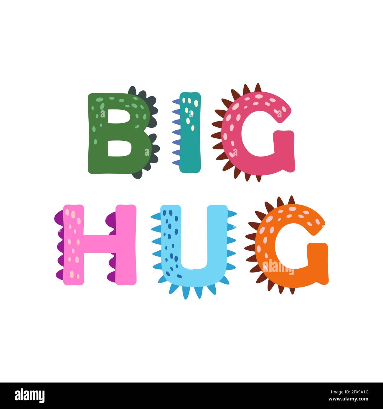 Dino hug. Happy Valentine's Day - Typography, hug me. Dinosaur ...