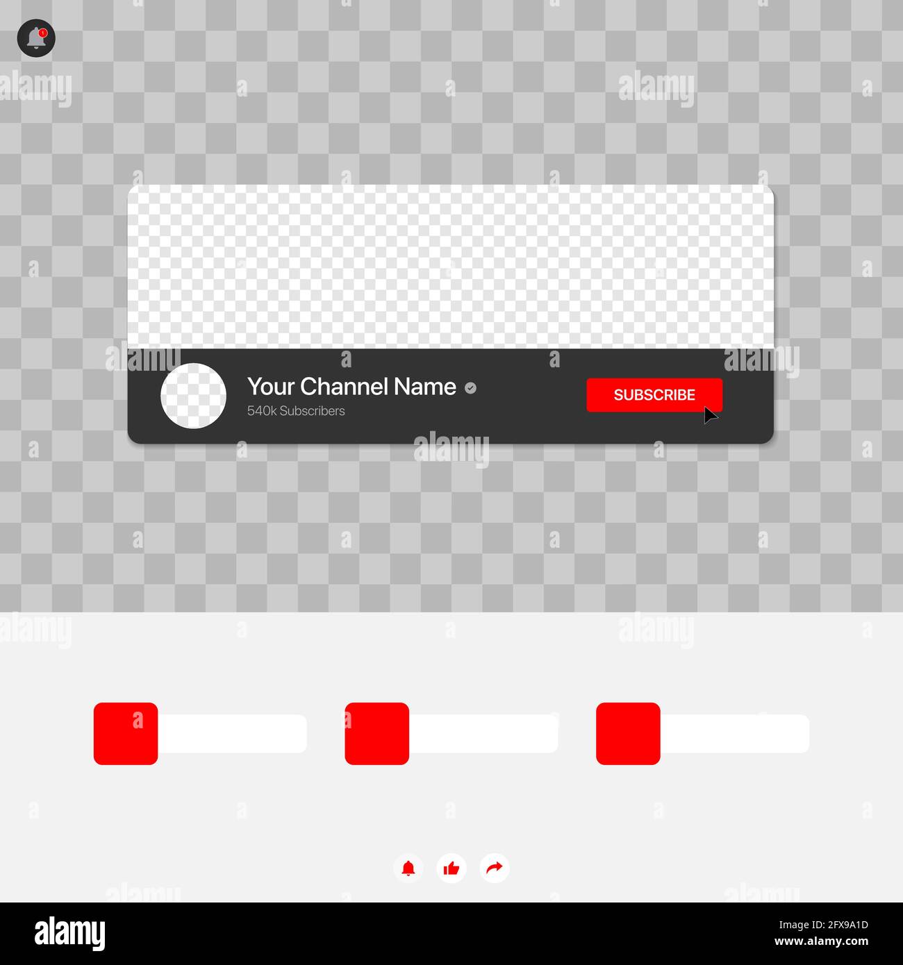Clean Channel Template for Video Platform with Transparent Background ...