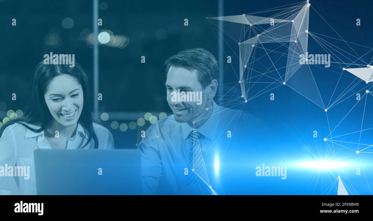 Composition of web of connections over diverse group of businesspeople ...