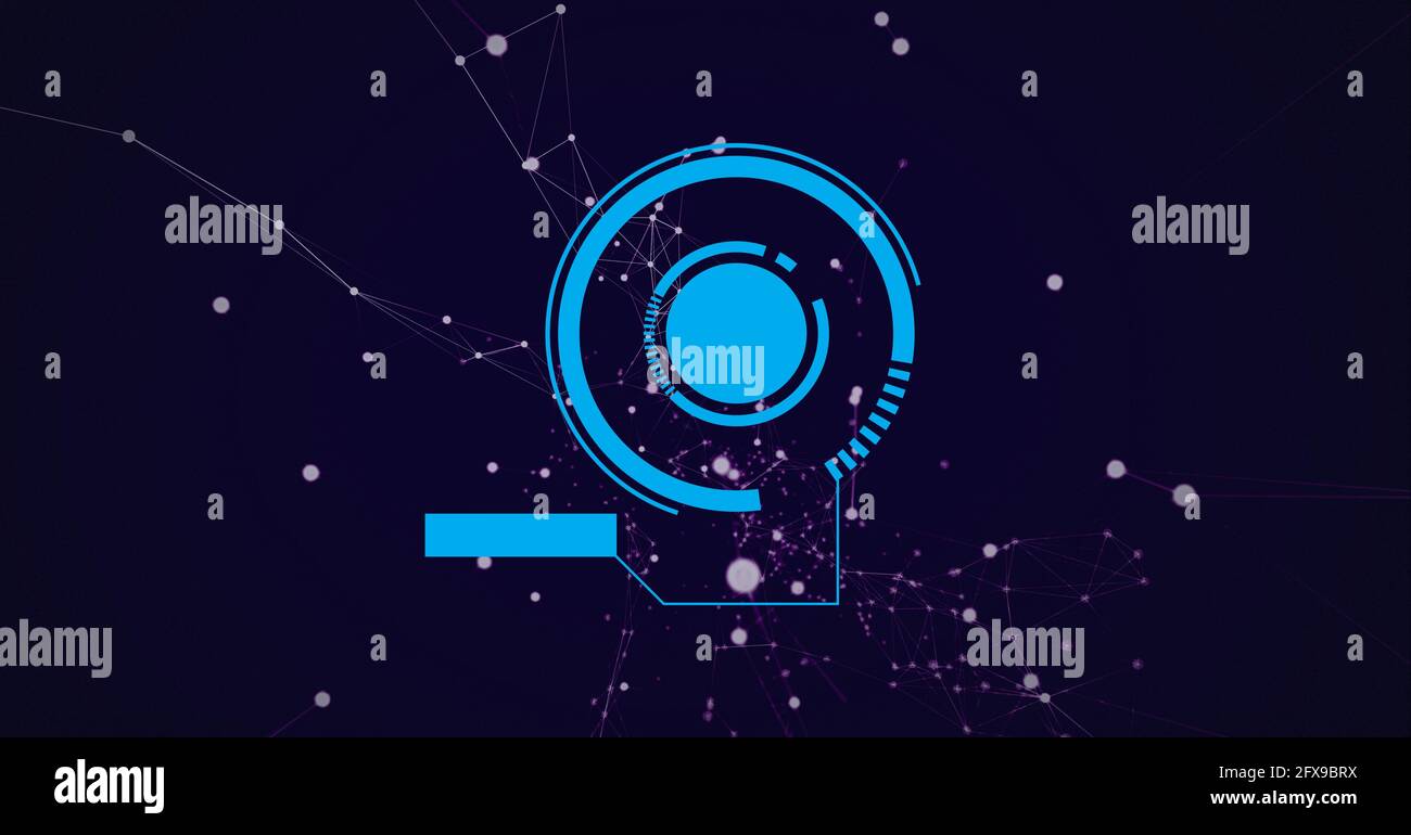 Composition of blue scope scanning over network of connections Stock ...