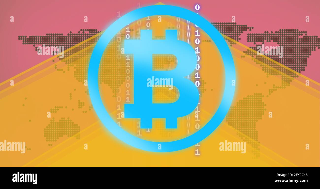Animation bitcoin symbol world map hi-res stock photography and images - Alamy