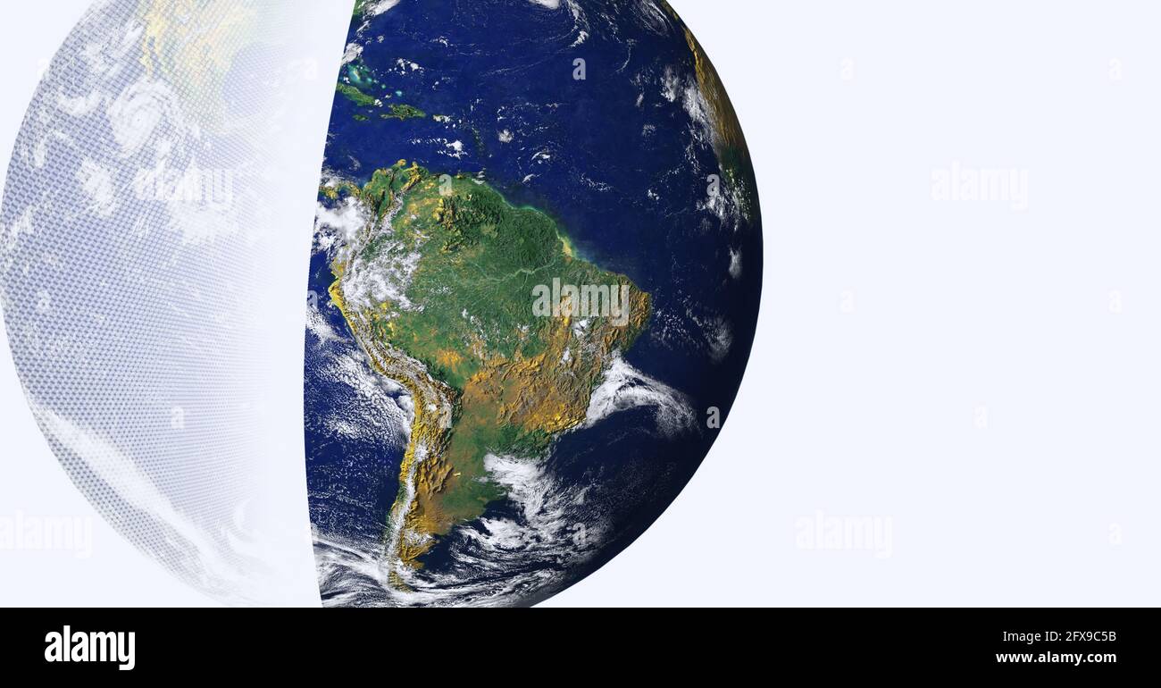 Composition of planet earth on white background Stock Photo - Alamy