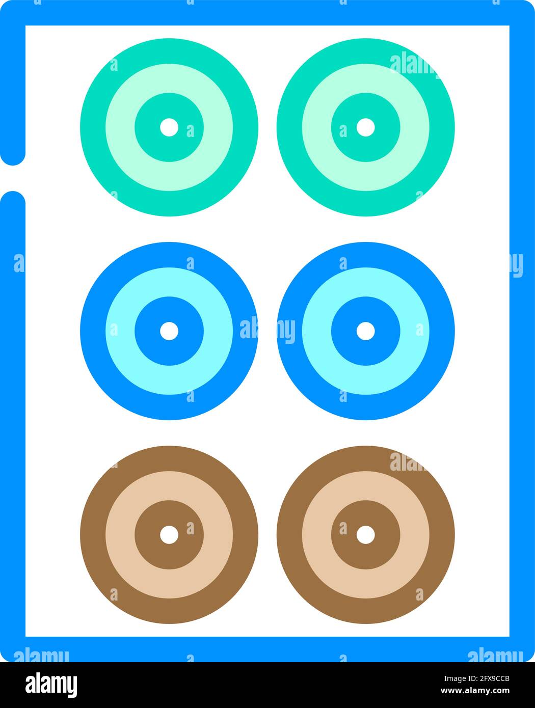 lenses set of different colors color icon vector illustration Stock ...