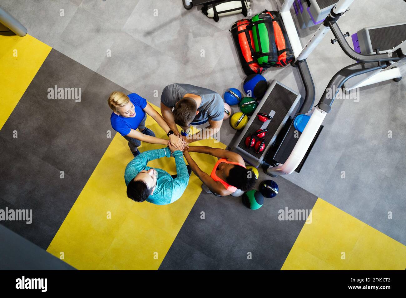 Fitness, sport, training, gym, success and lifestyle concept. Group of ...