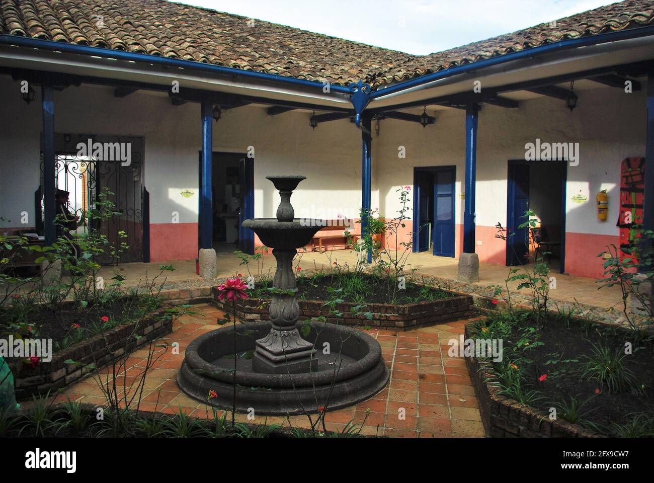 Beautiful Courtyard in Colonial House, Popayan, Colombia, South America ...