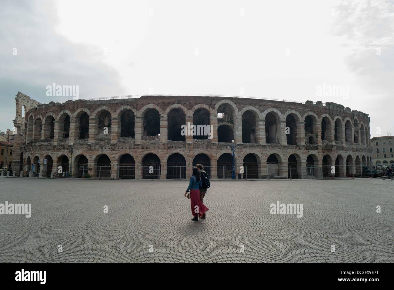Verona, Italy, during Covid19 lockdown, people wearing masks, mask ...